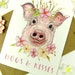 Pig Greeting Card, Cute Funny Pig Art Card - Etsy