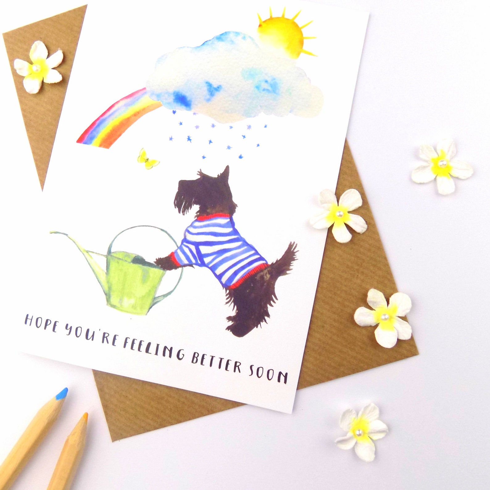 Get Well Soon Card Cute Dog Stationary Dog Lover Gift | Etsy