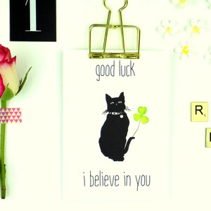 Good Luck Card, Cat Print Card, Encouragement Quote Card - Etsy