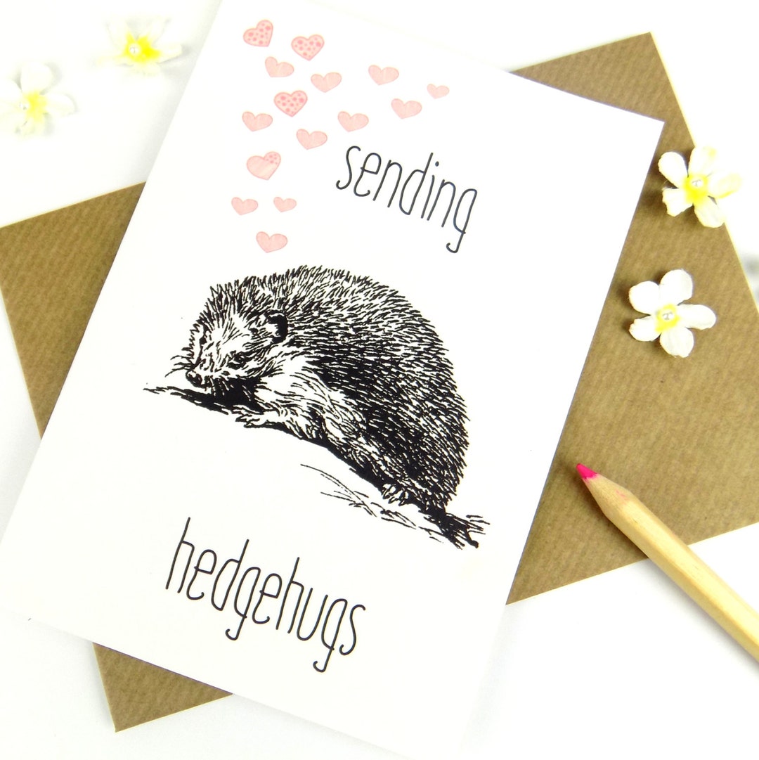 Hedgehog Greeting Card, Blank, Cute Hedgehog Print Stationary - Etsy
