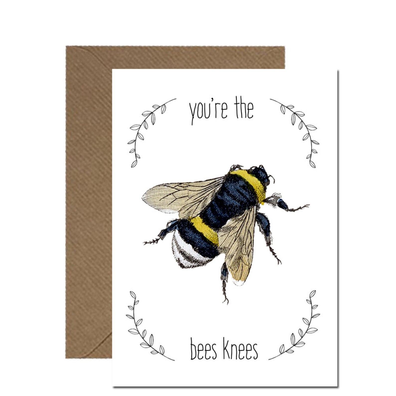 Bee Print Card Cute Funny Blank Bee Art Greetings Card - Etsy