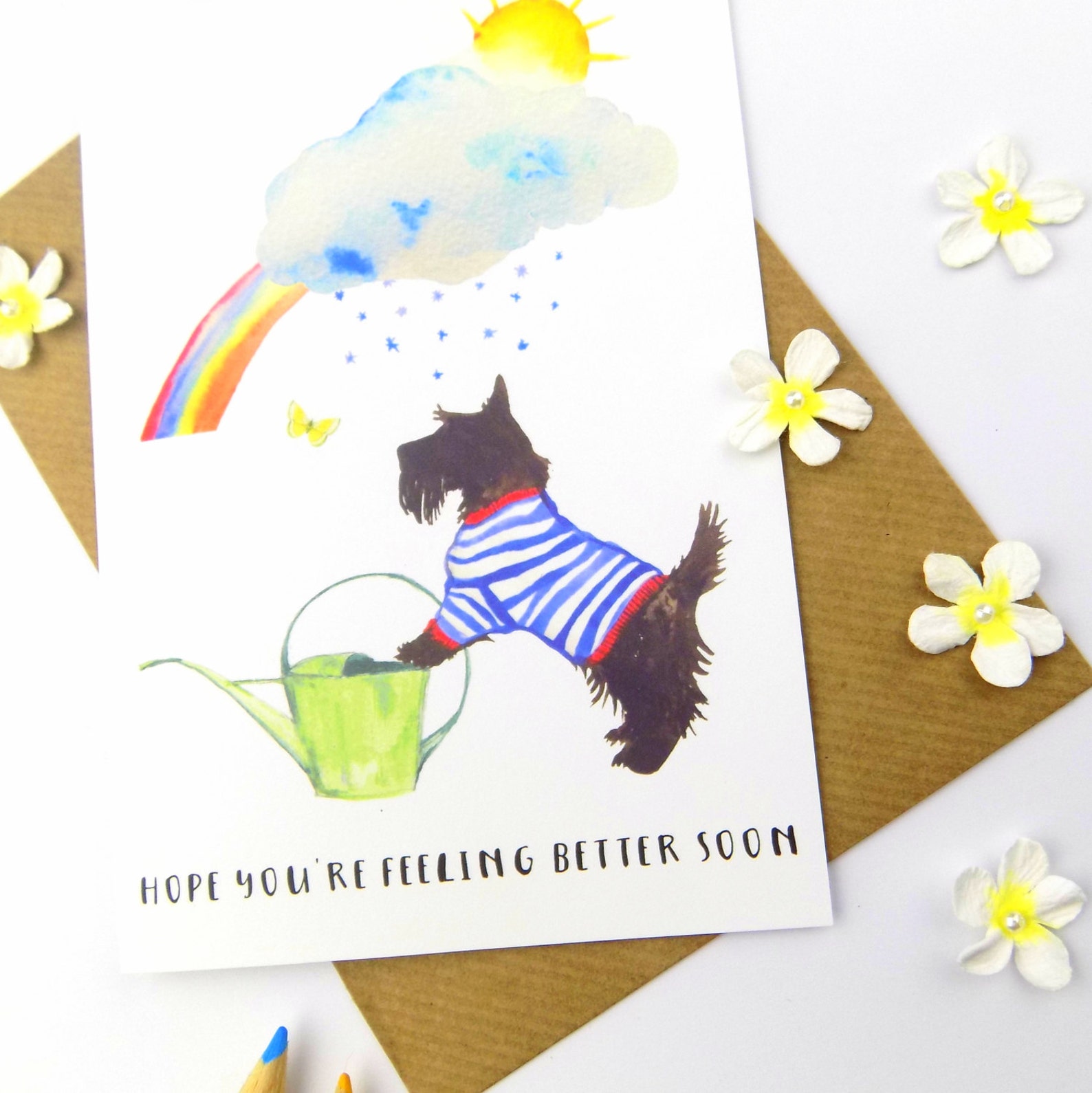 Get Well Soon Card Cute Dog Stationary Dog Lover Gift - Etsy Australia