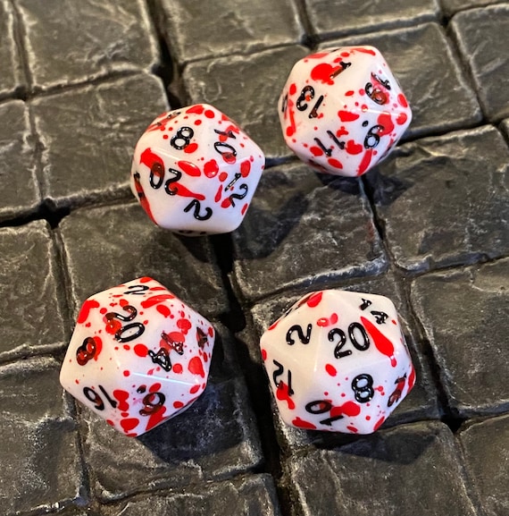 Four Blood Splatter D20s Dungeons and Dragons Murder Hobo - Etsy UK