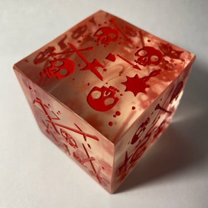 Five Dice Set - One 2" Blood Massive Gelatinous With Four 1" Cube Set ...
