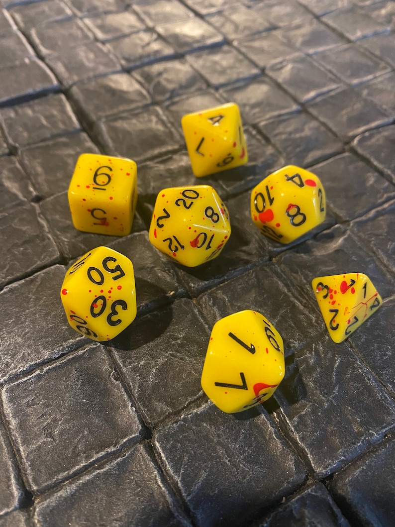 Mork Borg / Forbidden Psalm Blood Splatter Dice Set Dungeons and ...