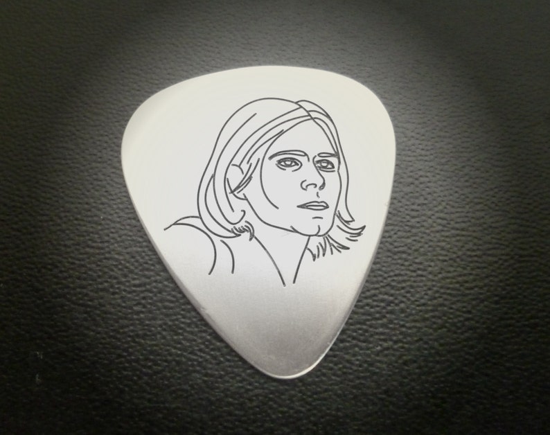 Kurt Cobain Guitar Pick, Nirvana Silver Pick, Handmade Sterling Pick ...