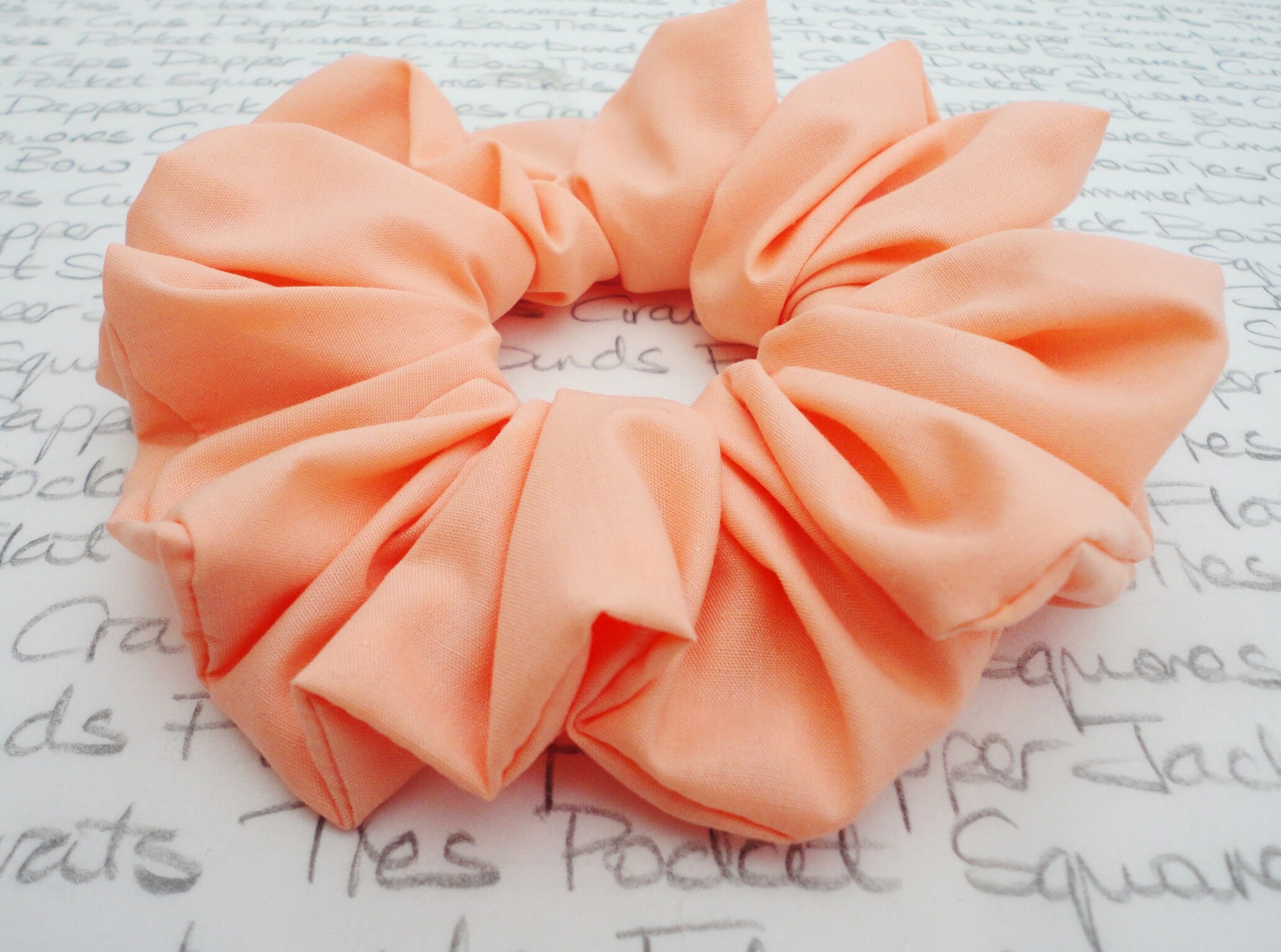 Peach Scrunchie, Hair Accessories, Peach Scrunchie Perfect for ...