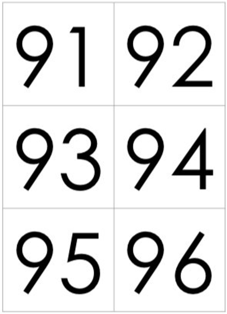 Basic Montessori Waldorf Number Flashcards 1-100 - Etsy
