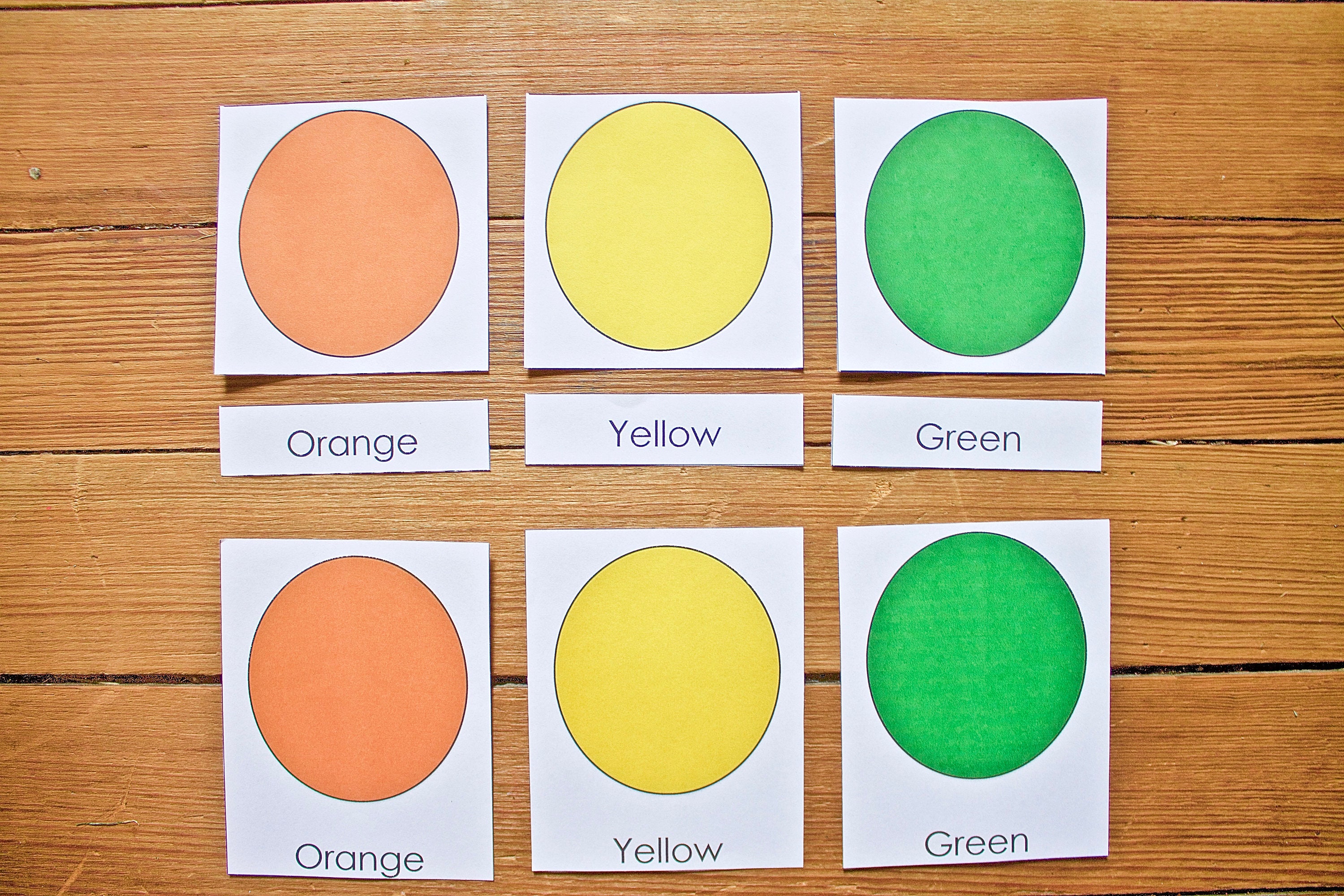 3 Part Montessori Waldorf Color Cards - Etsy