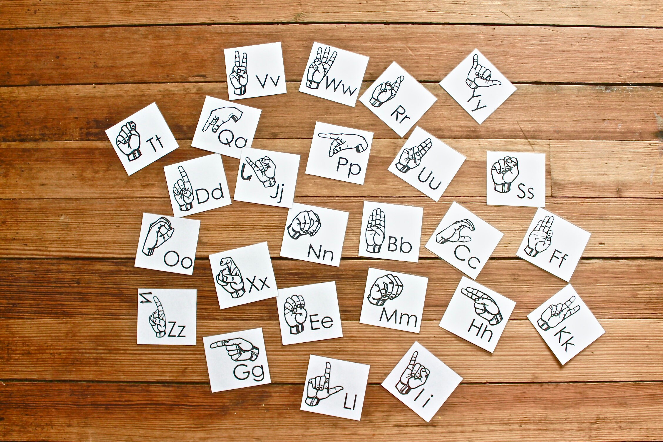 Montessori Sign Language Alphabet Cards - Etsy