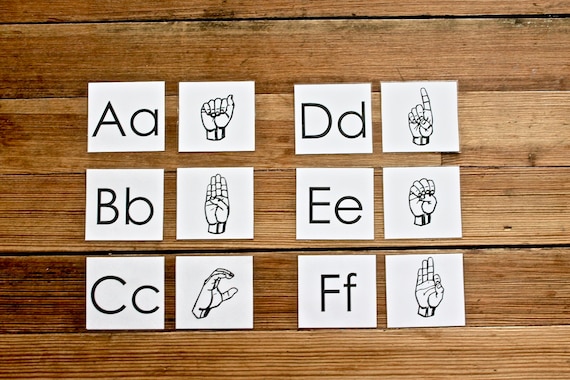 Montessori Sign Language Alphabet Matching Flashcards | Etsy