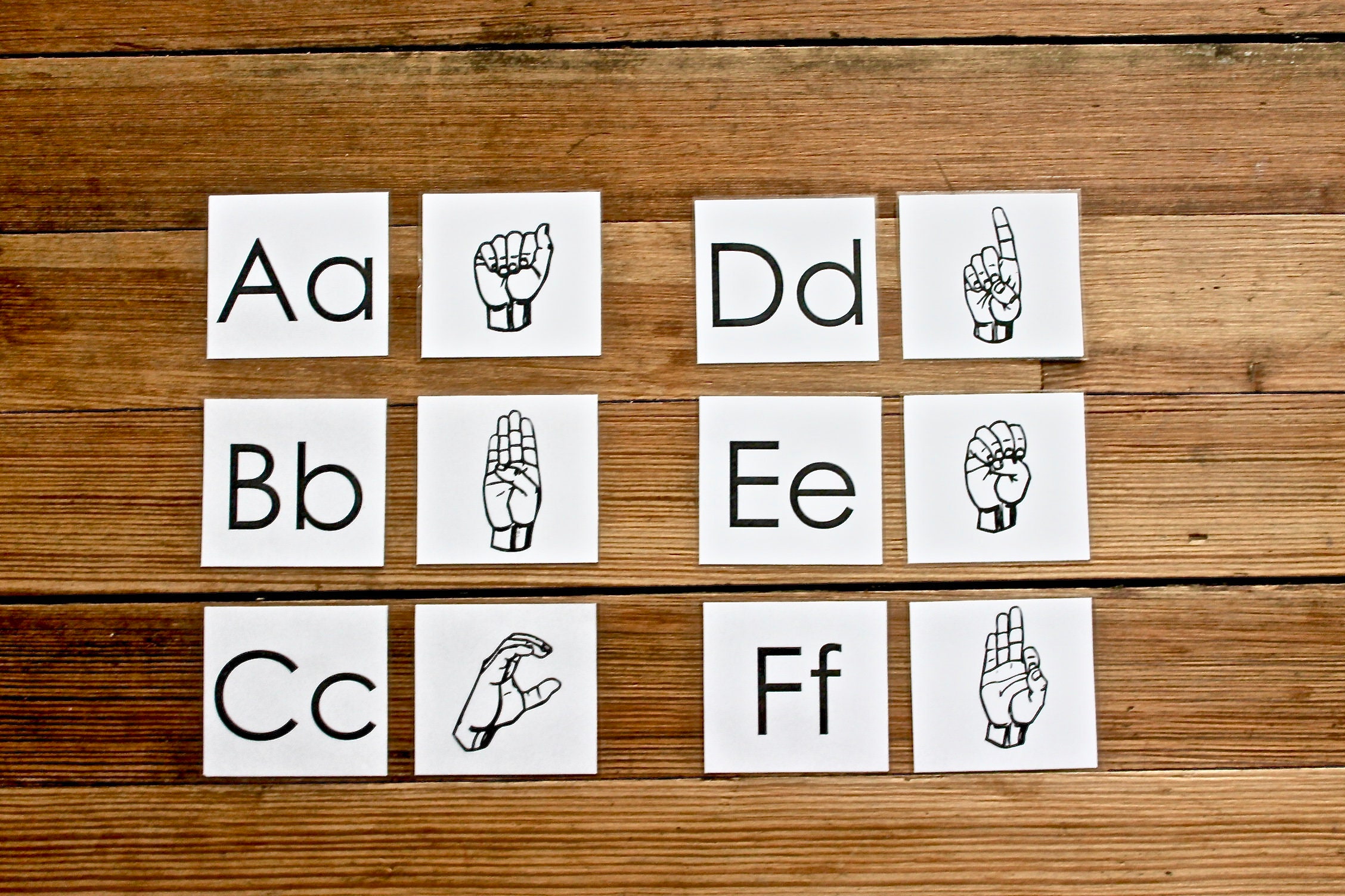Montessori Sign Language Alphabet Matching Flashcards - Etsy