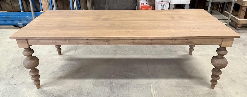 Wood Farmhouse Dining Table With Turned Ball Legs - Etsy