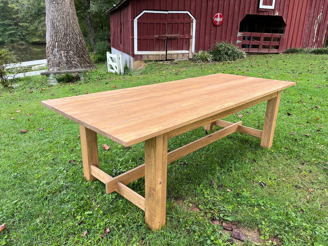 Farmhouse Dining Table // Rustic Farm Table // Trestle Base // Family ...
