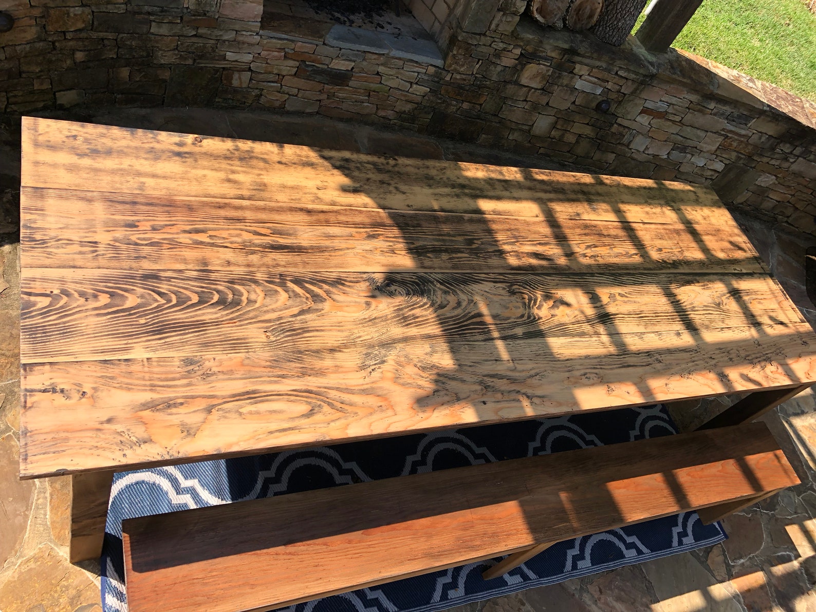 Douglas Fir Farmhouse Dining Table, Distressed Finish, Family Style - Etsy
