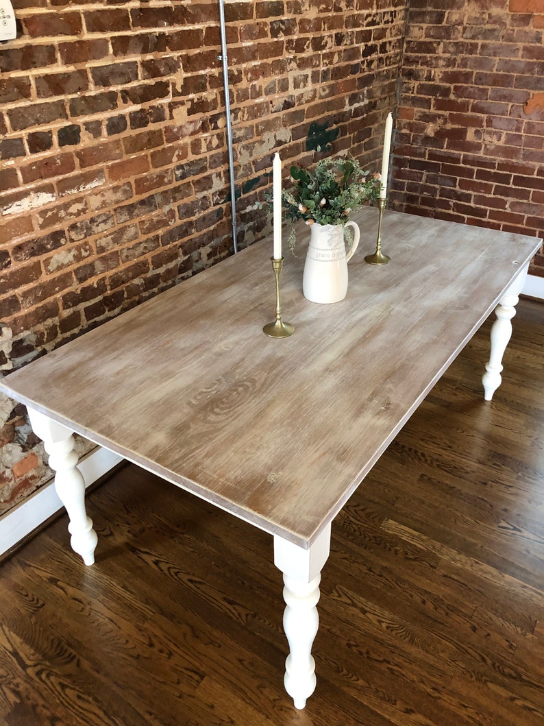 Classic Farmhouse Dining Table // Distressed Dining Table // - Etsy