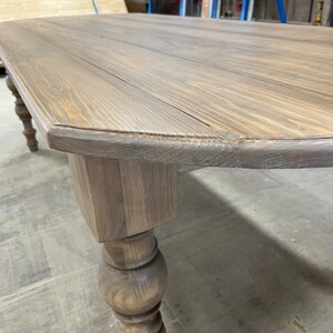Rustic Brown Farmhouse Dining Table, Chunky Turned Legs, Oval Top - Etsy