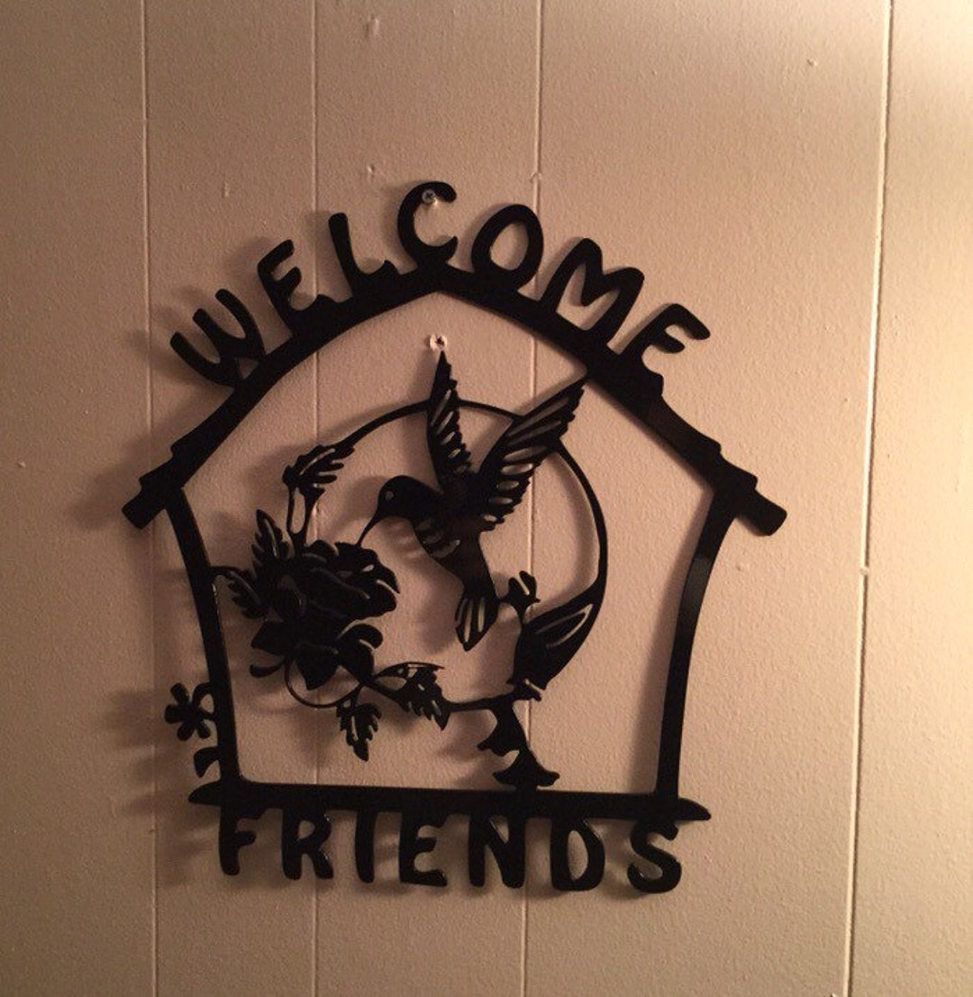 Humming Bird Welcome Sign Aprox 12x14 Inches. - Etsy