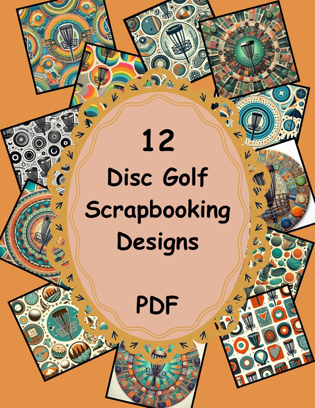 12 Disc Golf Printable Designs for Scrapbooking Card Making Art ...