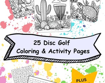 Disc Golf Coloring & Activity Book: 25 Pages + Scorecards (PDF ...