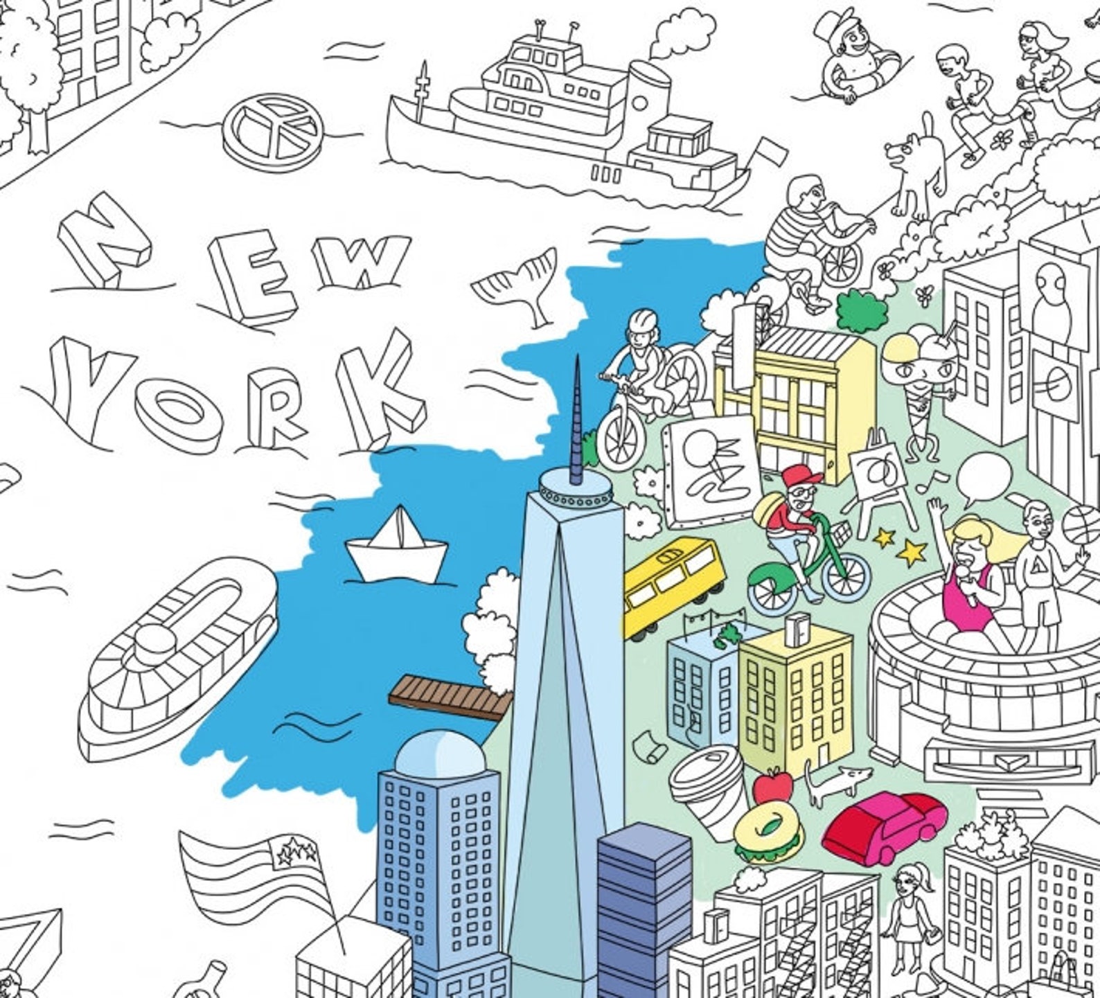 OMY | Coloring XXL Poster Roll - New York (6'x3') - Etsy