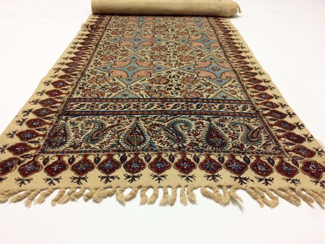 Table Runner 94" Long , Traditional Handmade Tapestry ,hand Block ...