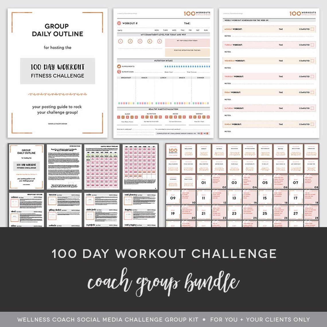 Coach Group Bundle : 100 Day Fitness Challenge 100 Day | Etsy