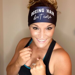 Boxing Hair Don't Care Headband - Boxing Headband - Kickboxing Headband ...