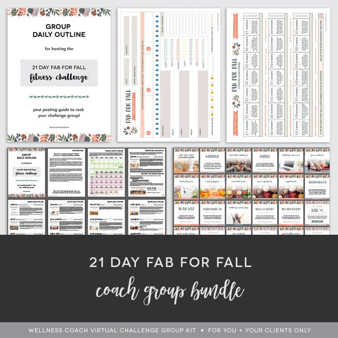 Coach Group Bundle : 21 Day Fab for Fall Challenge Group - Etsy