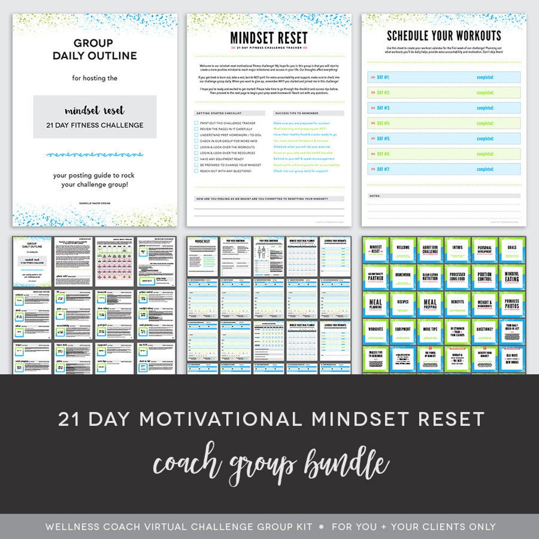 Coach Group Bundle : 21 Day Mindset Reset Fitness Challenge Mindset ...