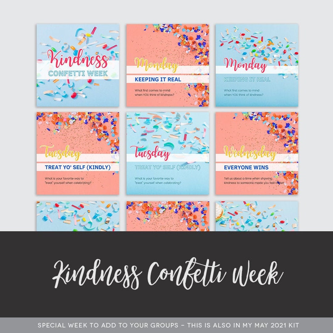 Kindness Confetti Week - Challenge Group Push Week - May Spirit Week ...