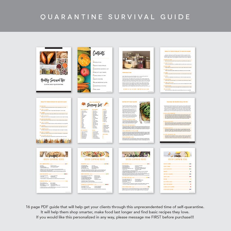 Healthy Quarantine Survival Tips Healthy Food Staples | Etsy