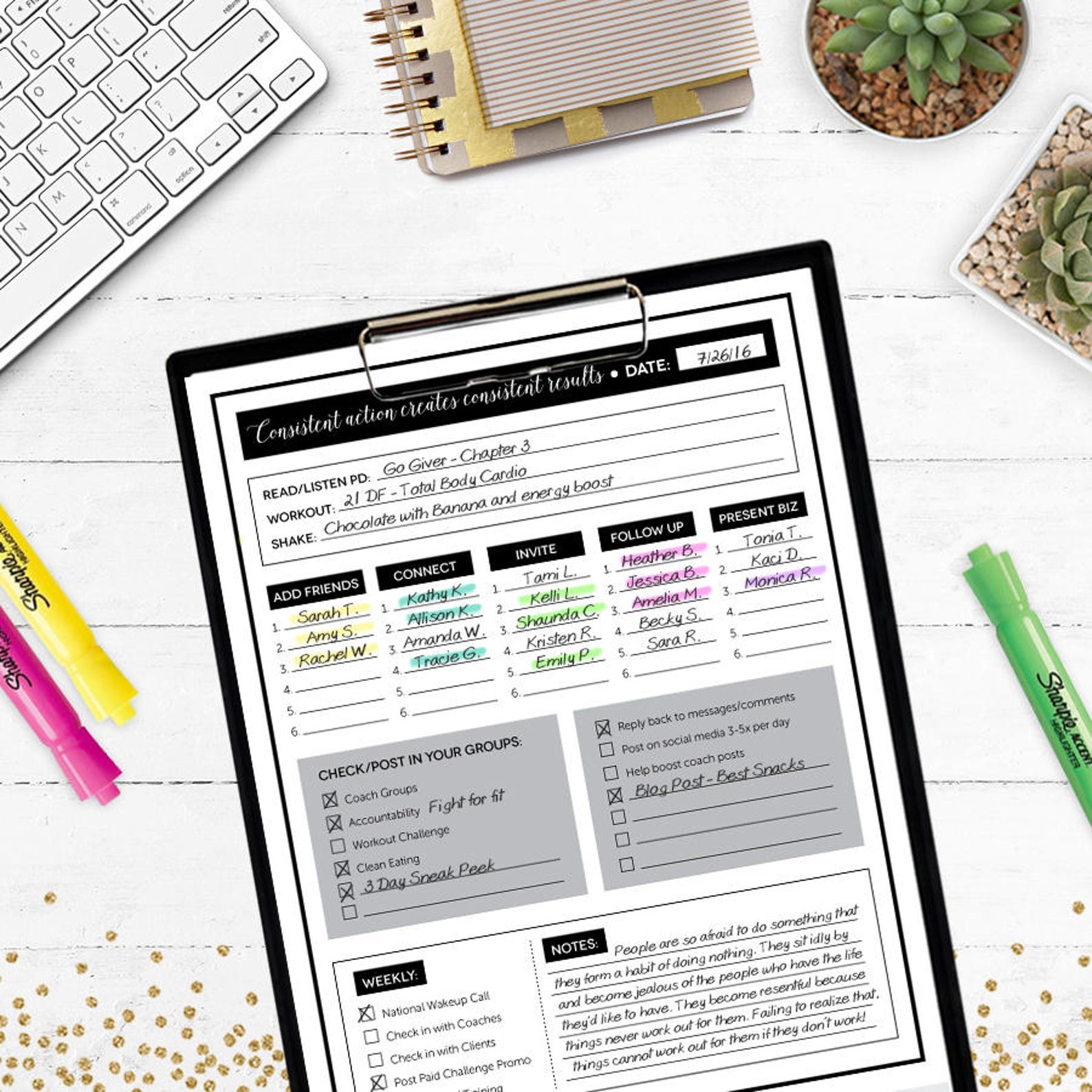 Coach Power Hour Tracking Sheet Coach Action Hour Sheet - Etsy