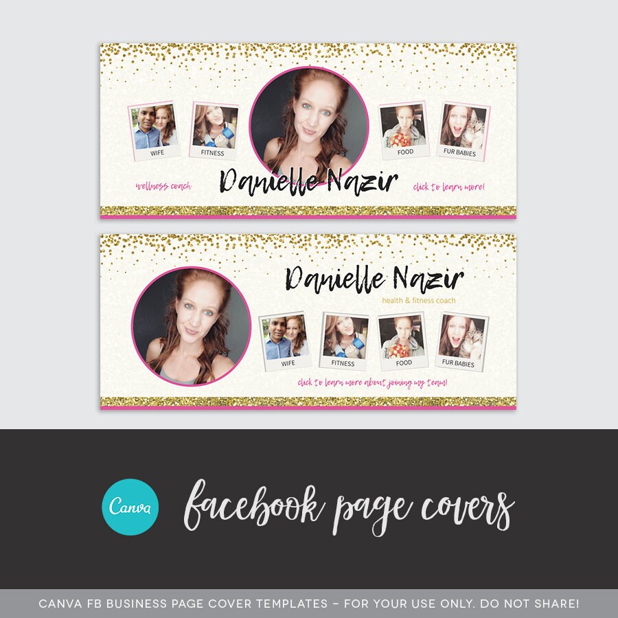 CANVA Gold Glitter Facebook Covers Coach Facebook Cover | Etsy