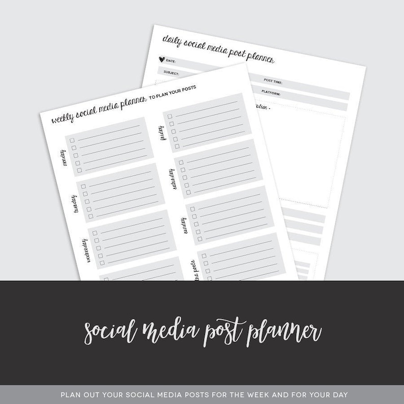 Social Media Post Planner Social Media Post Sheet Plan Out - Etsy
