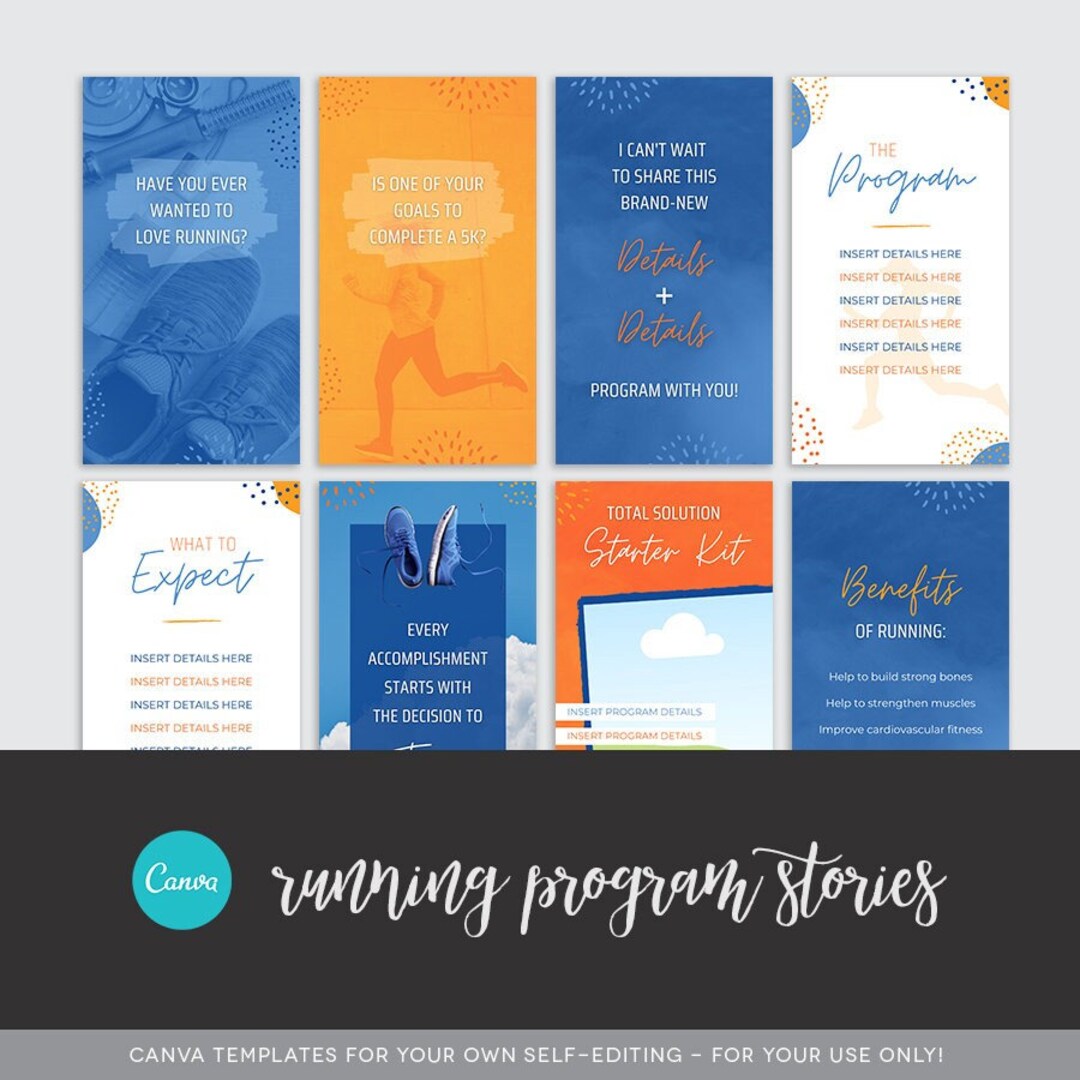 Canva Running Story Images - Running Program Story Images - Promote ...