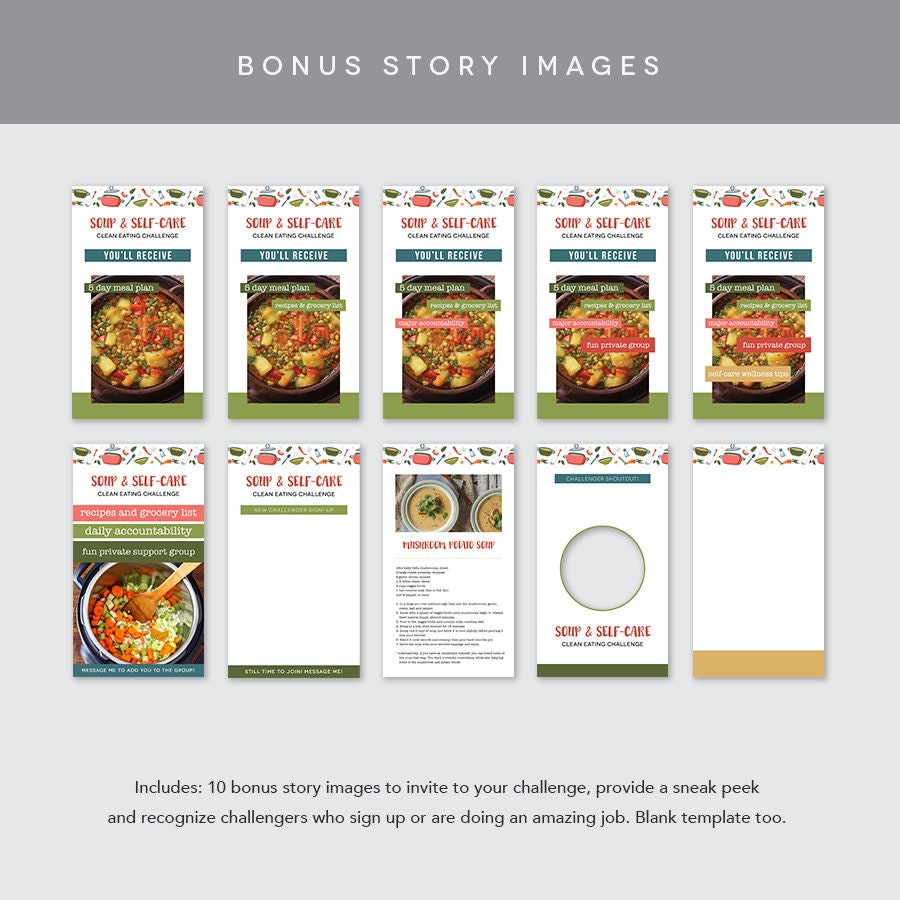 Coach Group Bundle : 5 Day Soup & Self-care Challenge - Healthy Soups ...