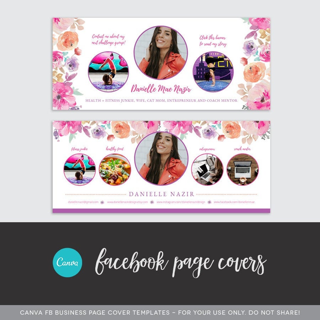 CANVA Floral Watercolor Facebook Covers Coach Facebook Cover Template ...