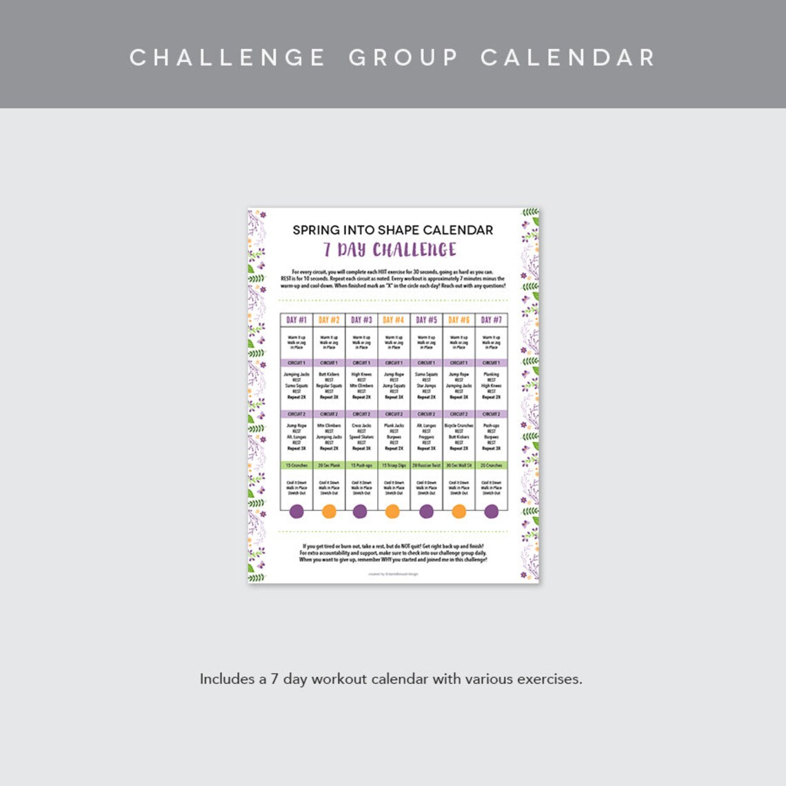 Coach Group Bundle : 7 Day Spring Into Shape Challenge - Spring ...