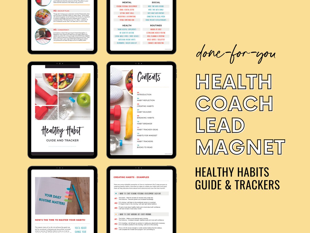 Healthy Habit Guide & Tracker, Healthy Habit Tracker, Healthy Habits ...