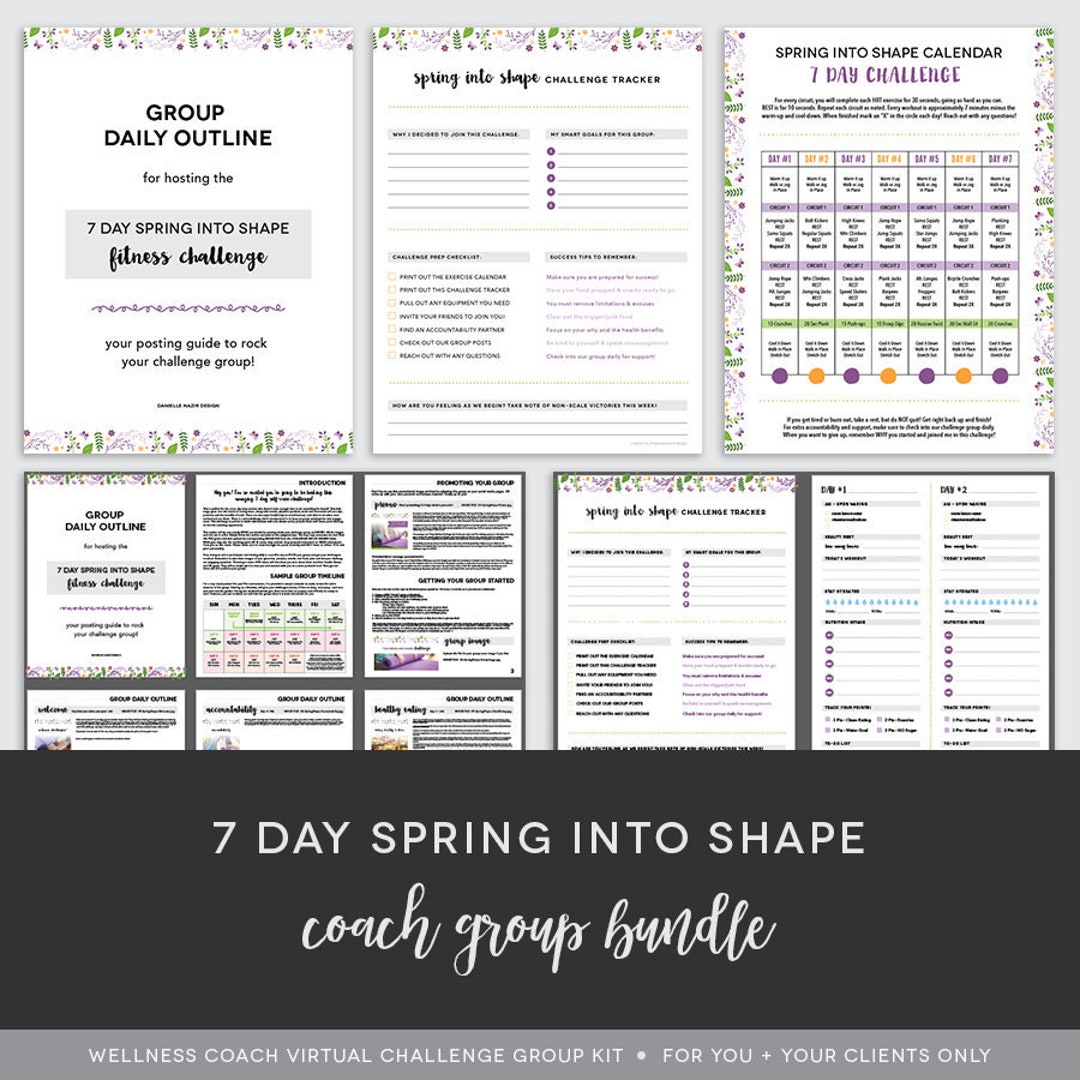 Coach Group Bundle : 7 Day Spring Into Shape Challenge Spring Challenge ...