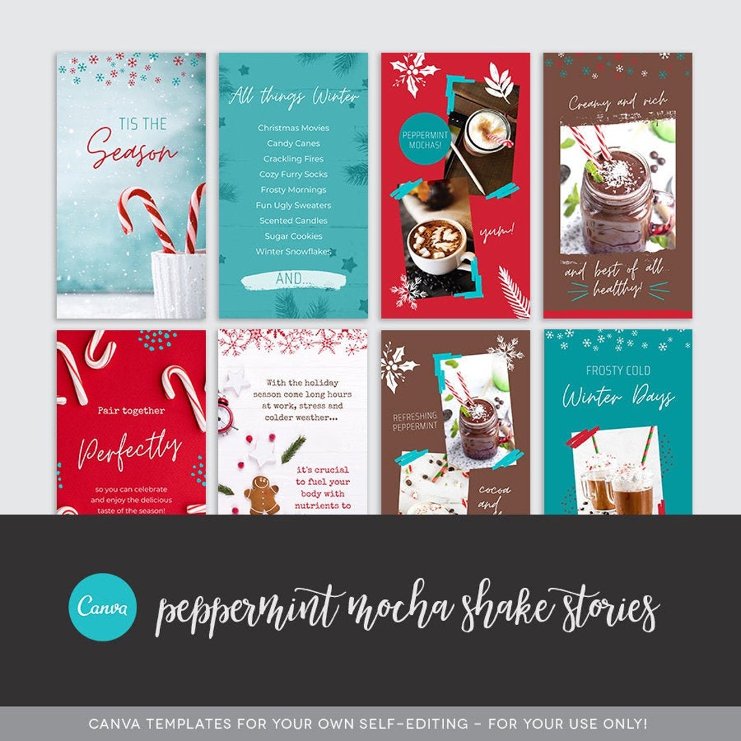 CANVA Winter Peppermint Mocha Shake Story Images - Peppermint Mocha ...