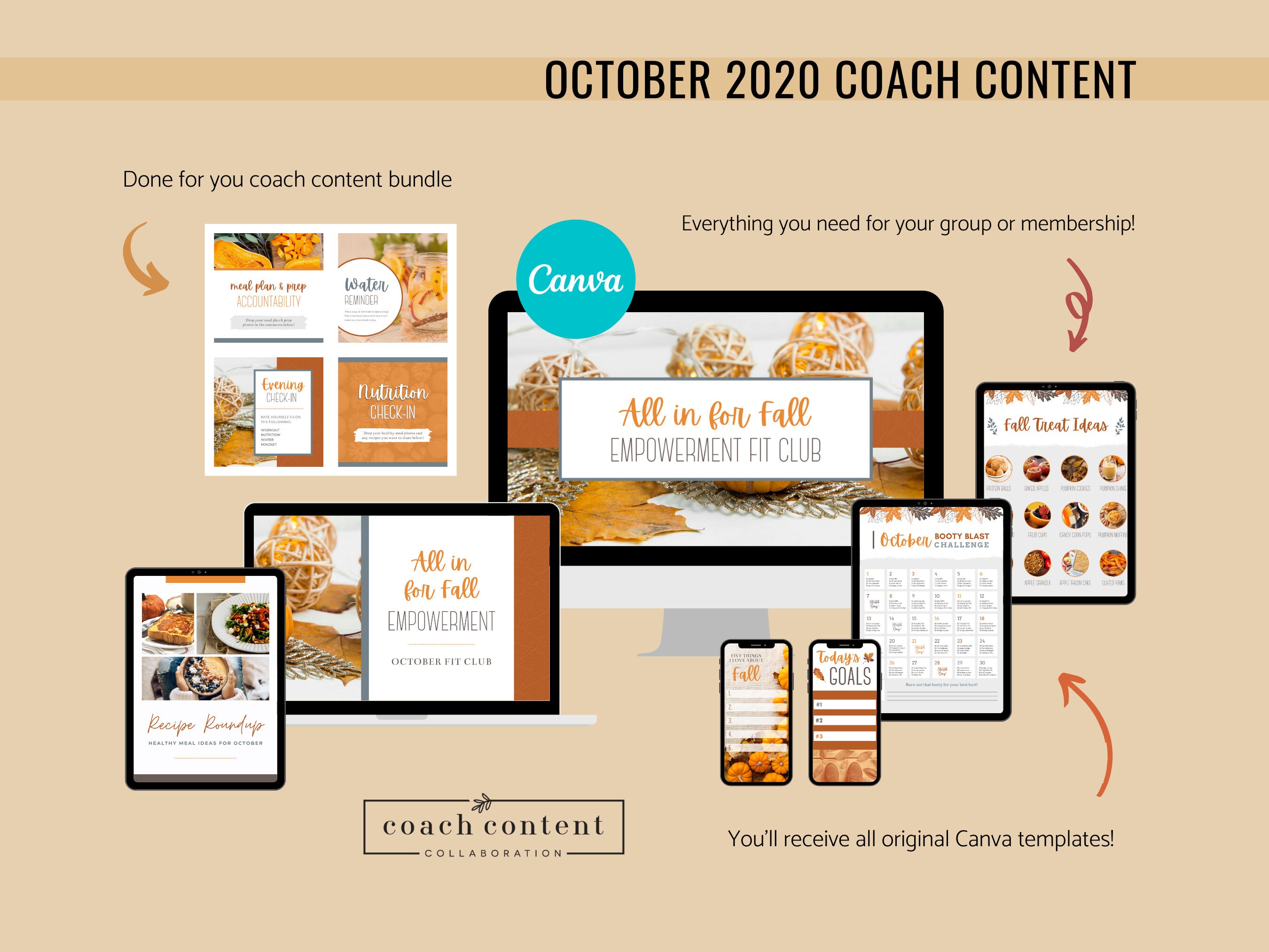 October 2020 Challenge, All in for Fall Empowerment Fit Club, Fall ...