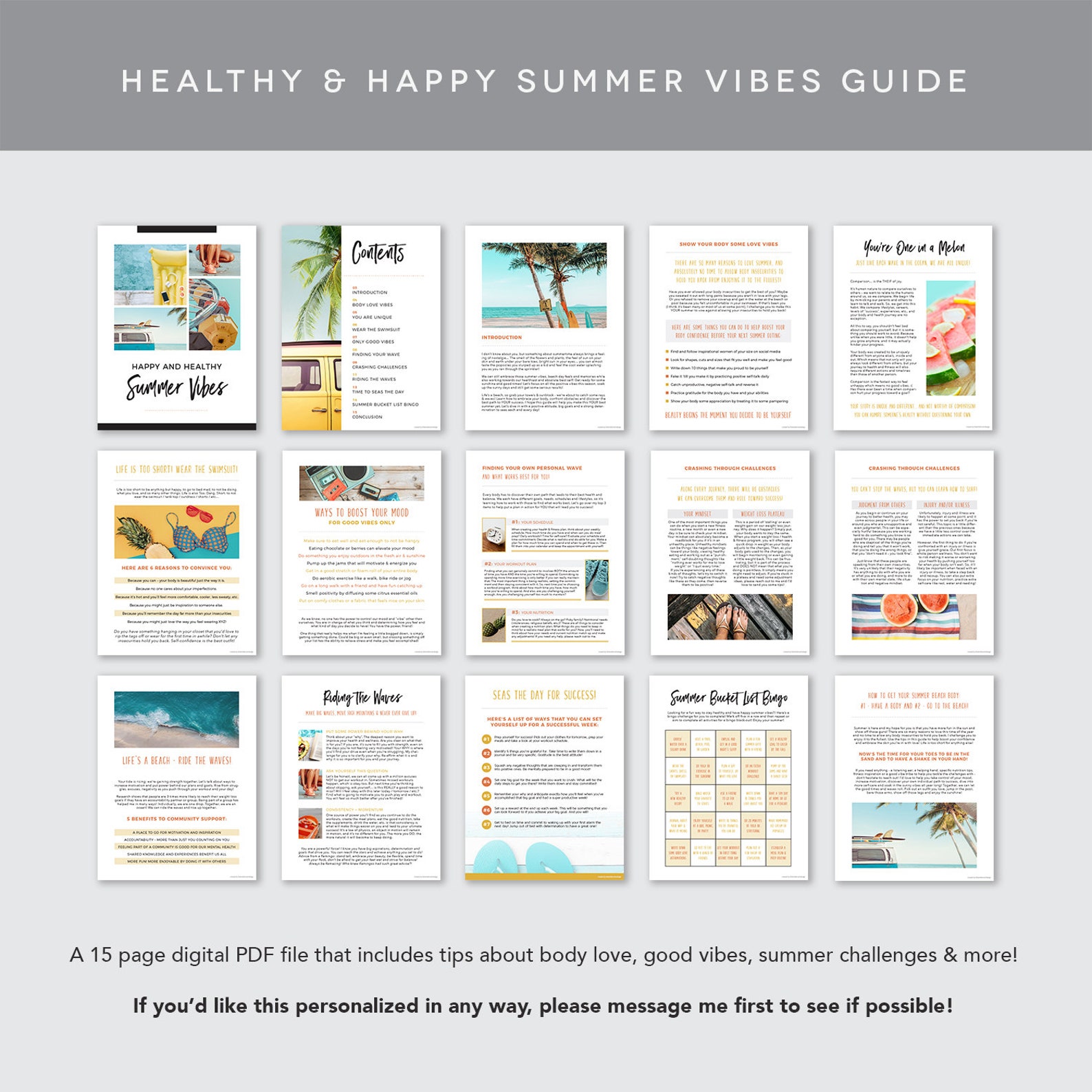 Happy & Healthy Summer Vibes Guide High Tides Good Vibes | Etsy