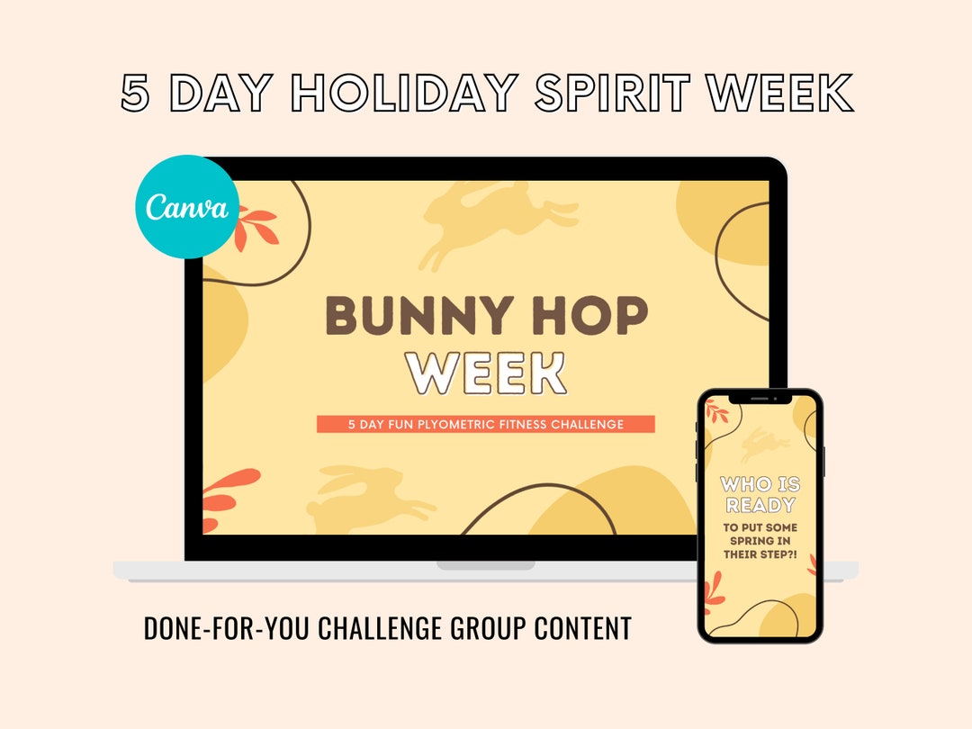 Bunny Hop Week, 5 Day Fitness Challenge, Easter Spirit Week, Easter ...