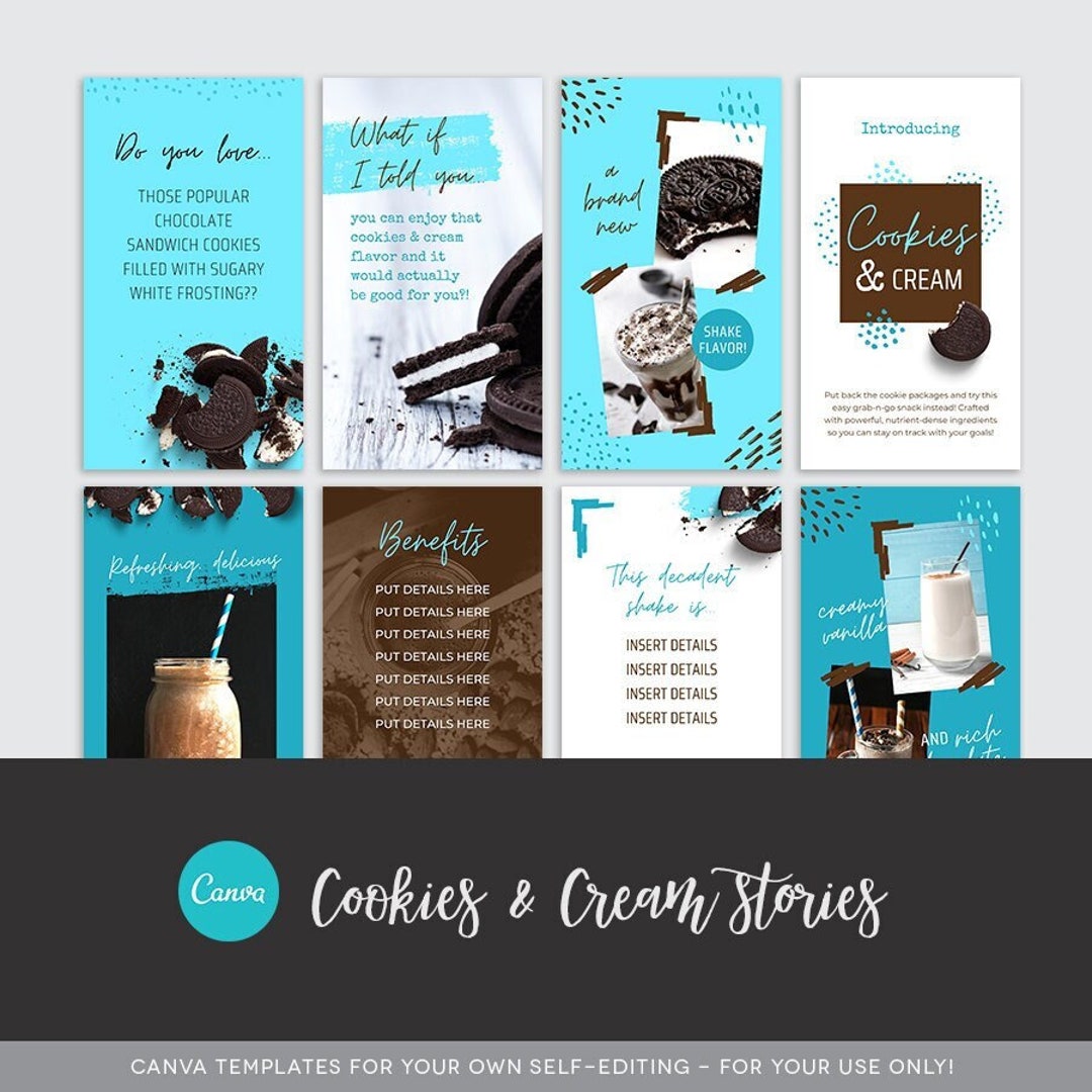 Canva Cookies and Cream Story Images - Cookies and Cream Shake Story ...