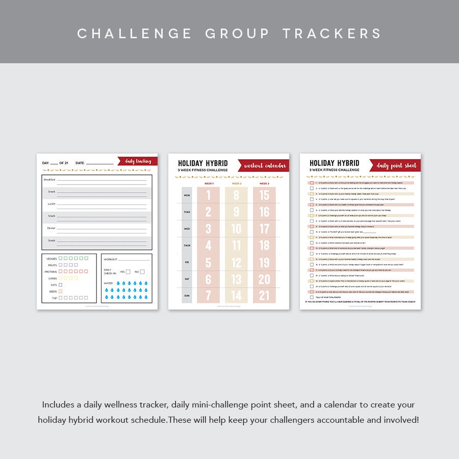 Coach Group Bundle : 21 Day Holiday Hybrid Fitness Challenge | Etsy