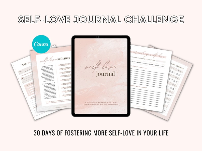 30 Day Self-love Challenge Journal Prompts Workbook, Printable Daily ...