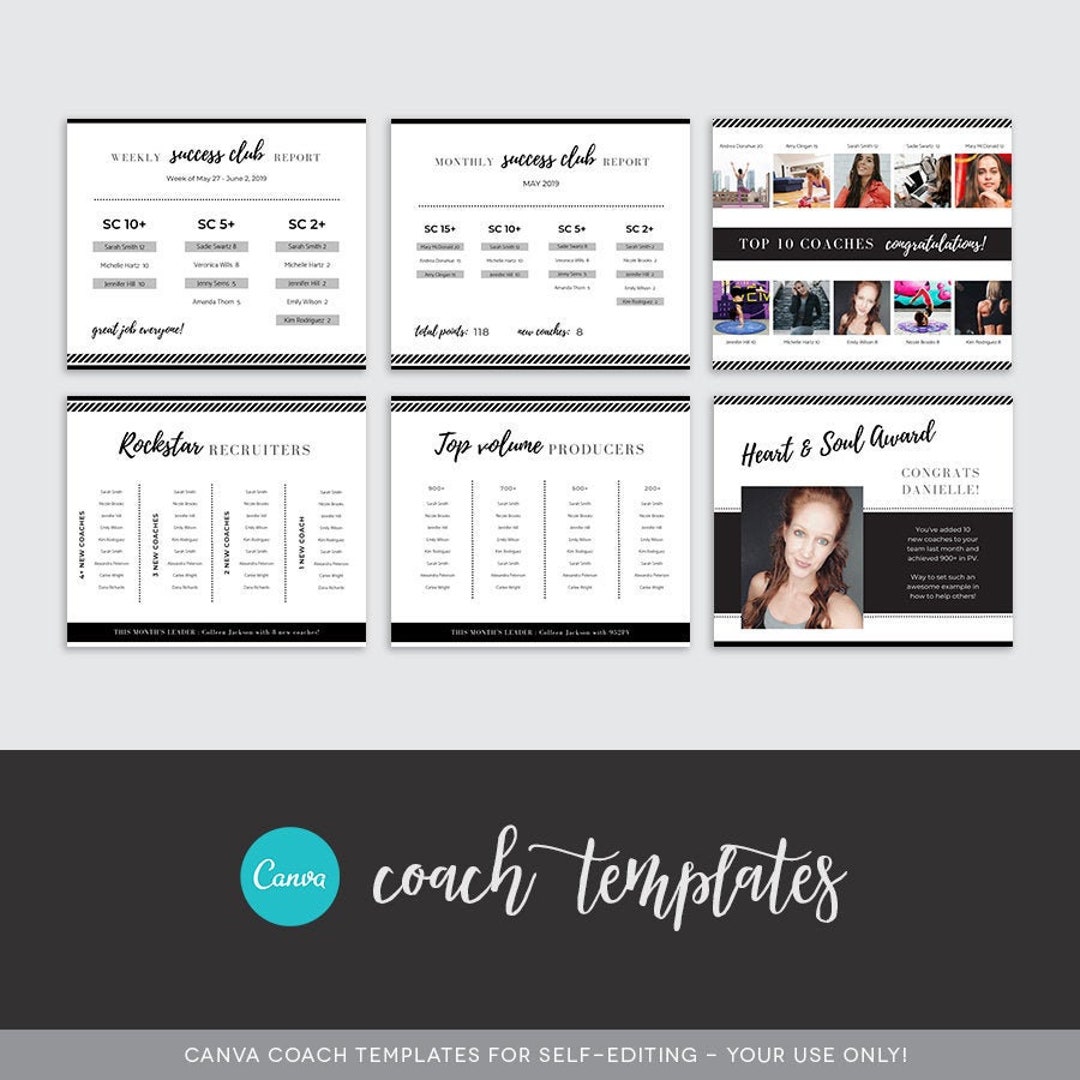 CANVA Classic Coach Templates Coach Success Club Graphics Coach ...