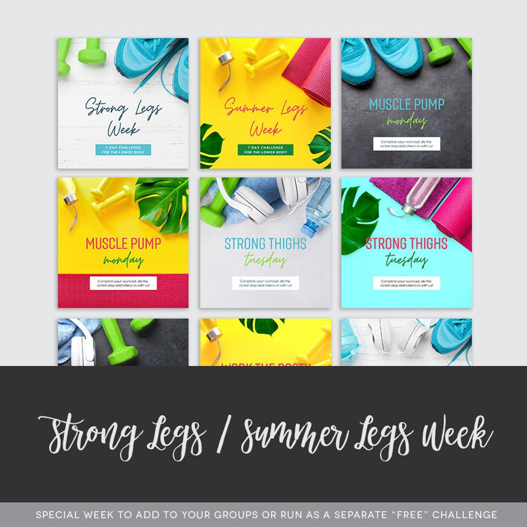 Strong Legs Week - Leg Workout Challenge - Booty Workout Week - Summer ...